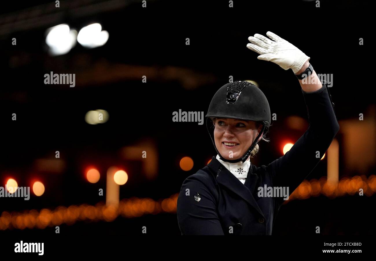 Boston STH ridden by Denise Nekeman reacts following their performance ...
