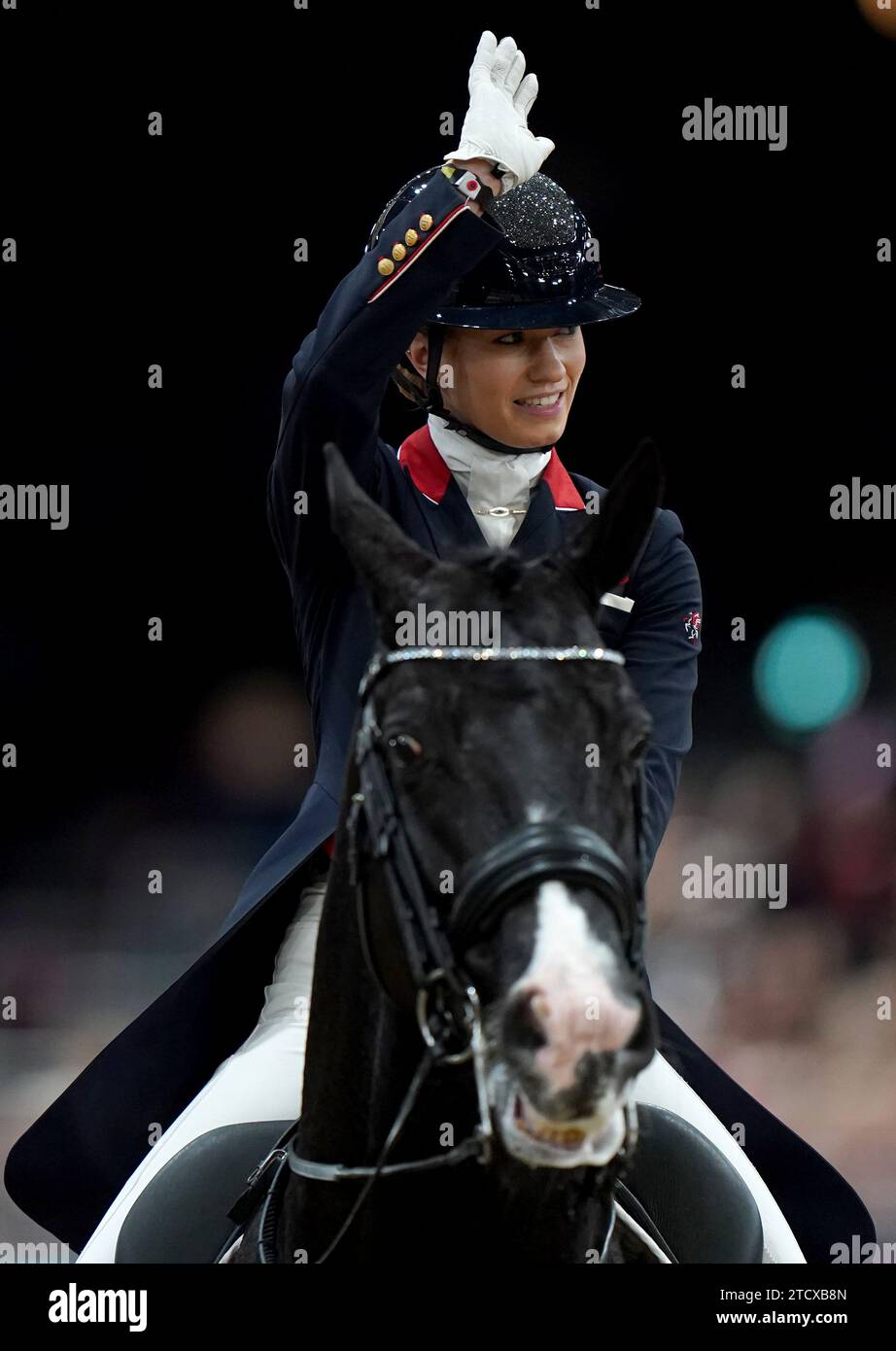 Everdale ridden by Great Britain's Charlotte Fry reacts following their ...