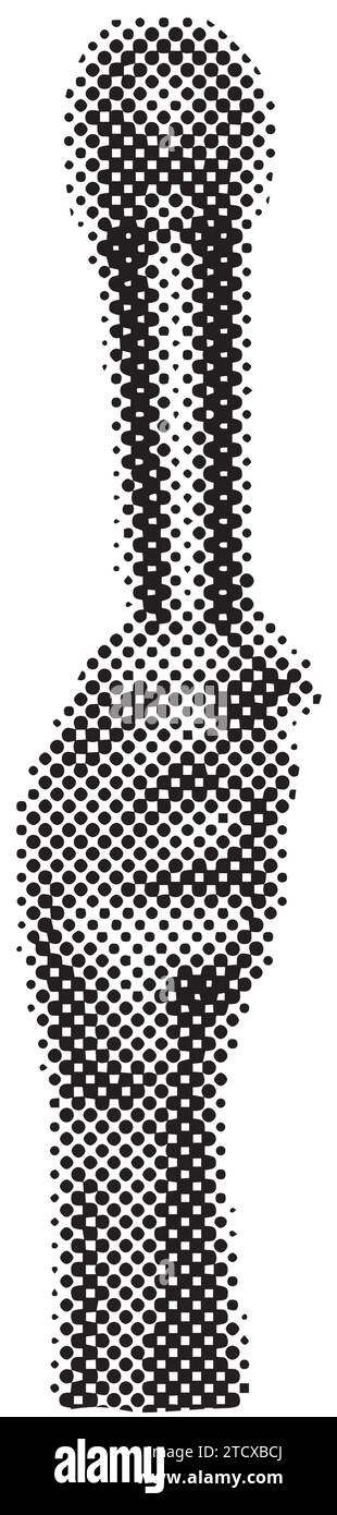 Hands holding microphone. Trendy halftone style. Collage design in ...