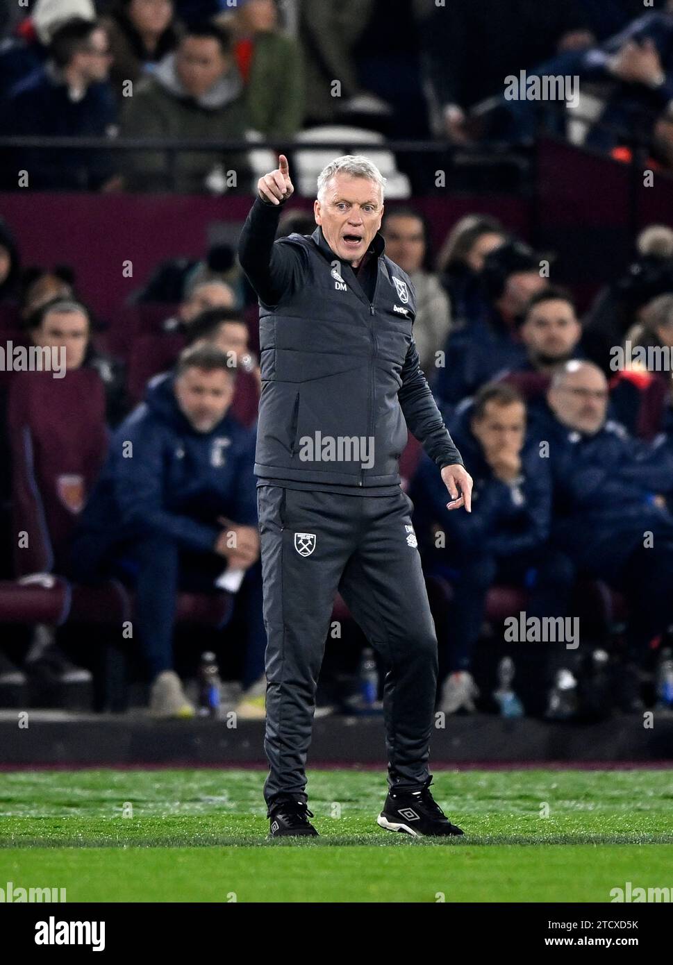 London, UK. 14th Dec, 2023. David Moyes (West Ham manager) points and ...