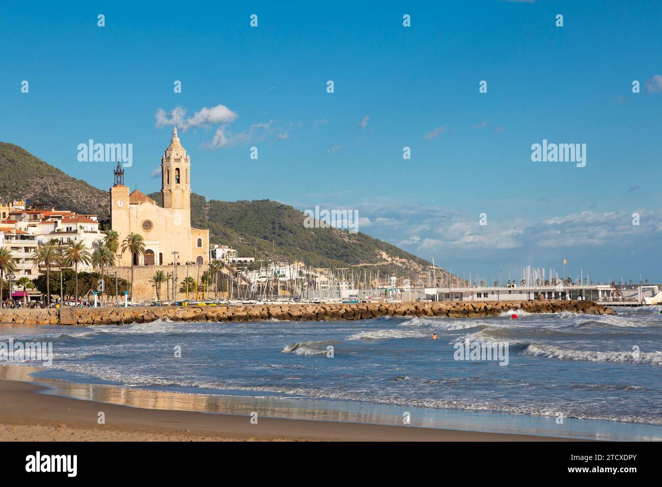 Sitges - Church of St. Bartholomew and Santa Tecla Stock Photo - Alamy