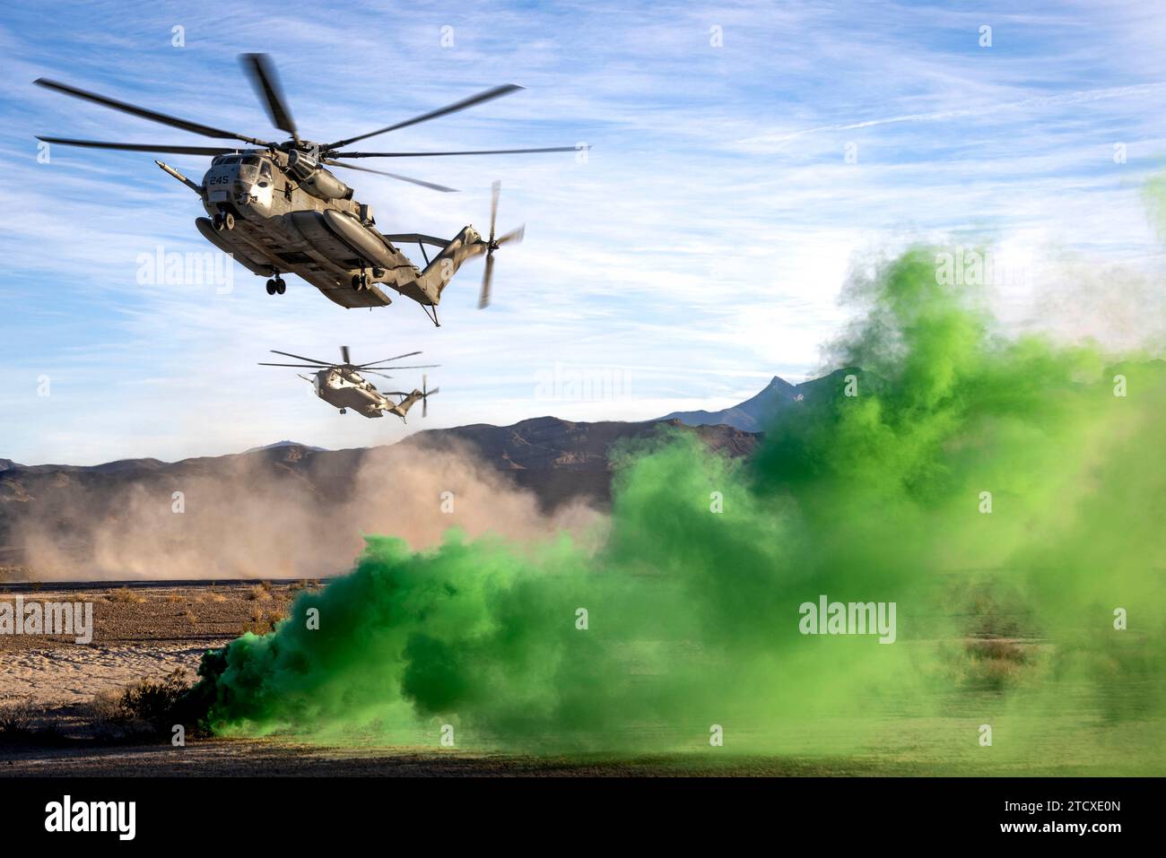 U.S. Marine Corps CH-53E Super Stallion helicopters with Marine Heavy ...