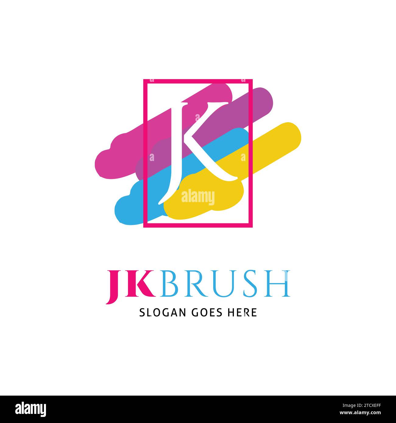 Initial Letter JK Colorful Splash Brush Icon Vector Logo Template ...