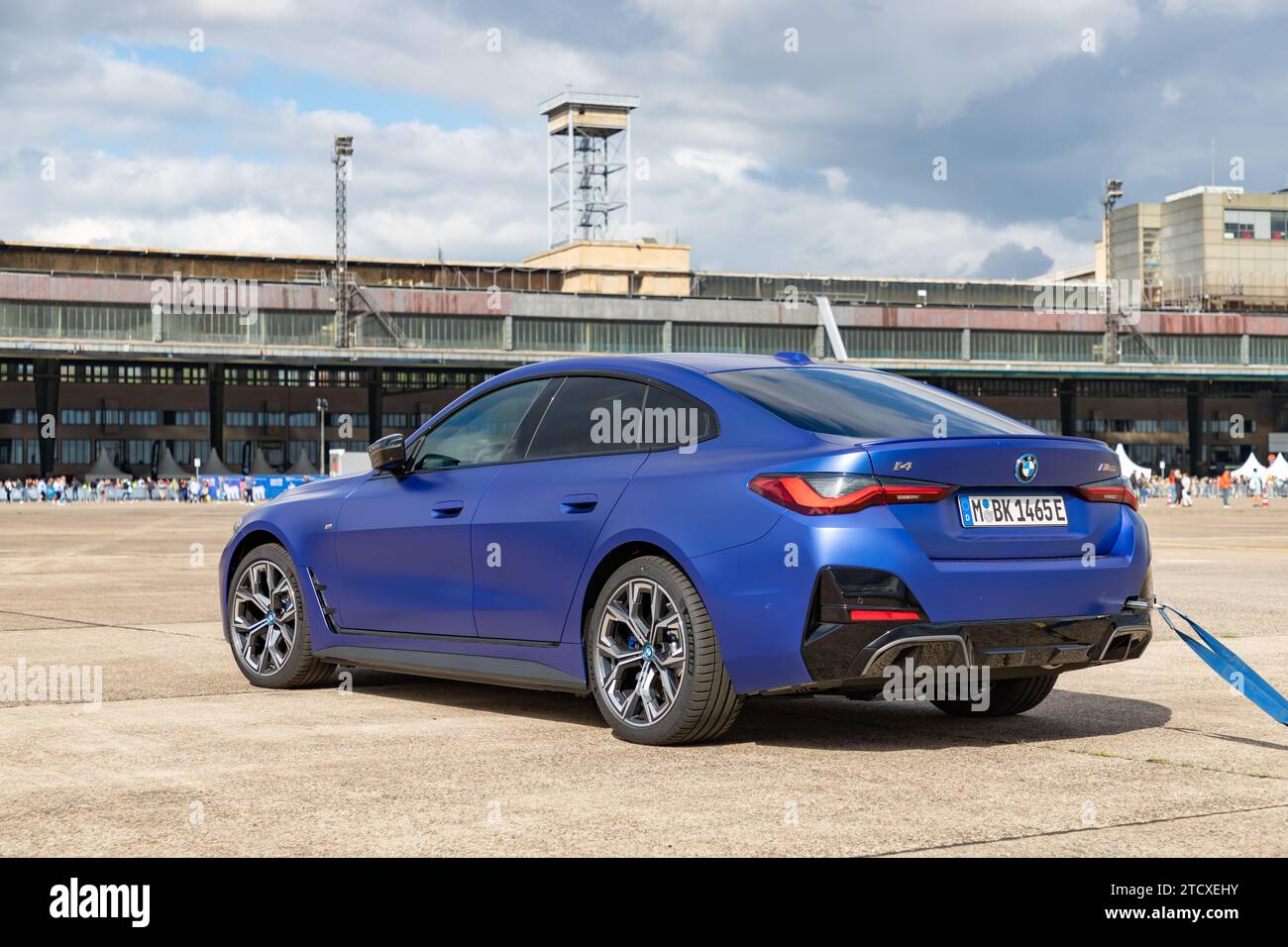 A picture of a blue BMW i4 Stock Photo - Alamy