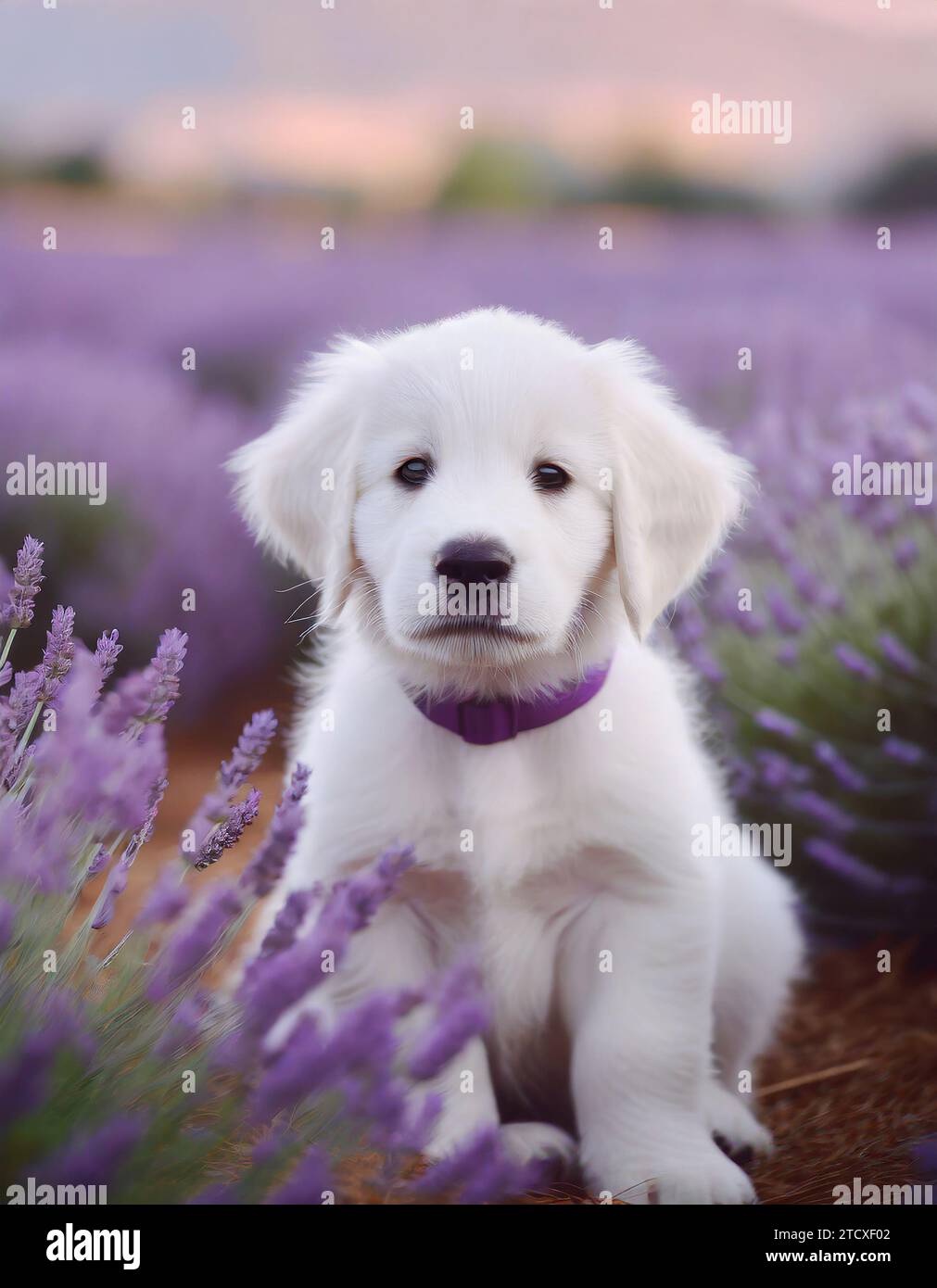 Dog puppy in the field Stock Photo - Alamy