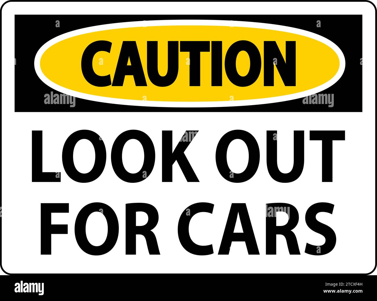 Caution Sign Look Out for Cars Stock Vector Image & Art - Alamy