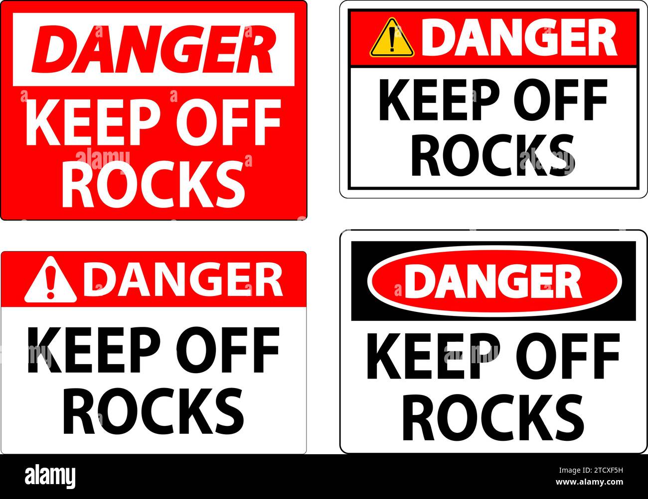 Danger keep off rocks sign Cut Out Stock Images & Pictures - Alamy