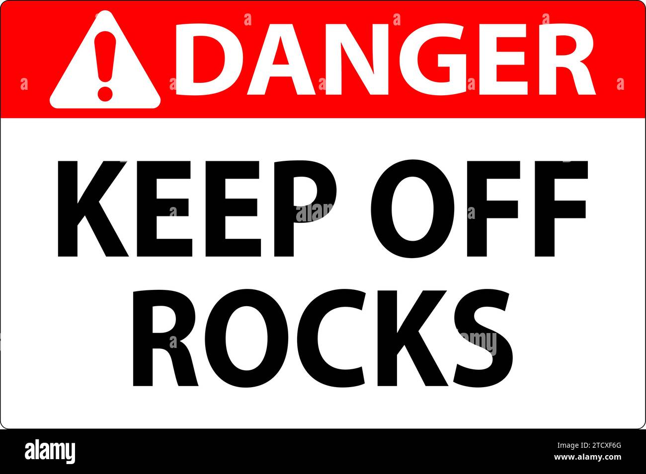 Danger Sign Keep Off Rocks Stock Vector Image & Art - Alamy