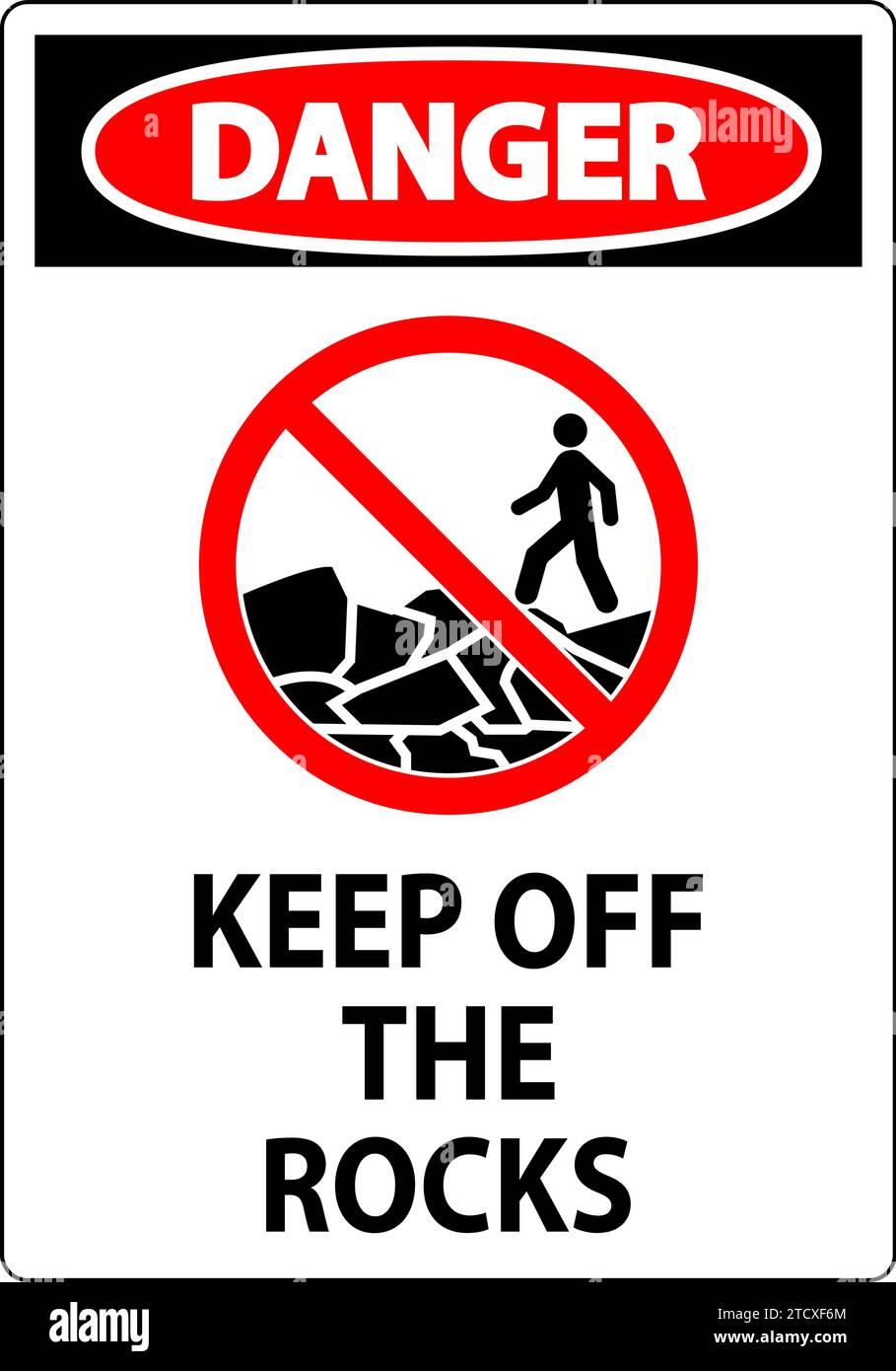 Danger Sign Keep Off The Rocks Stock Vector Image & Art - Alamy