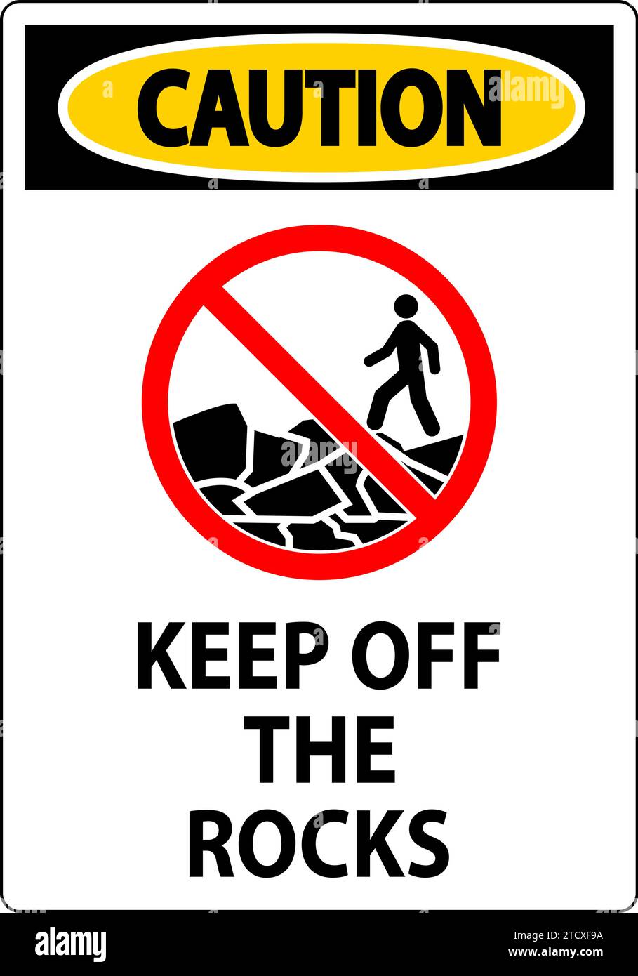 Caution Sign Keep Off The Rocks Stock Vector Image & Art - Alamy
