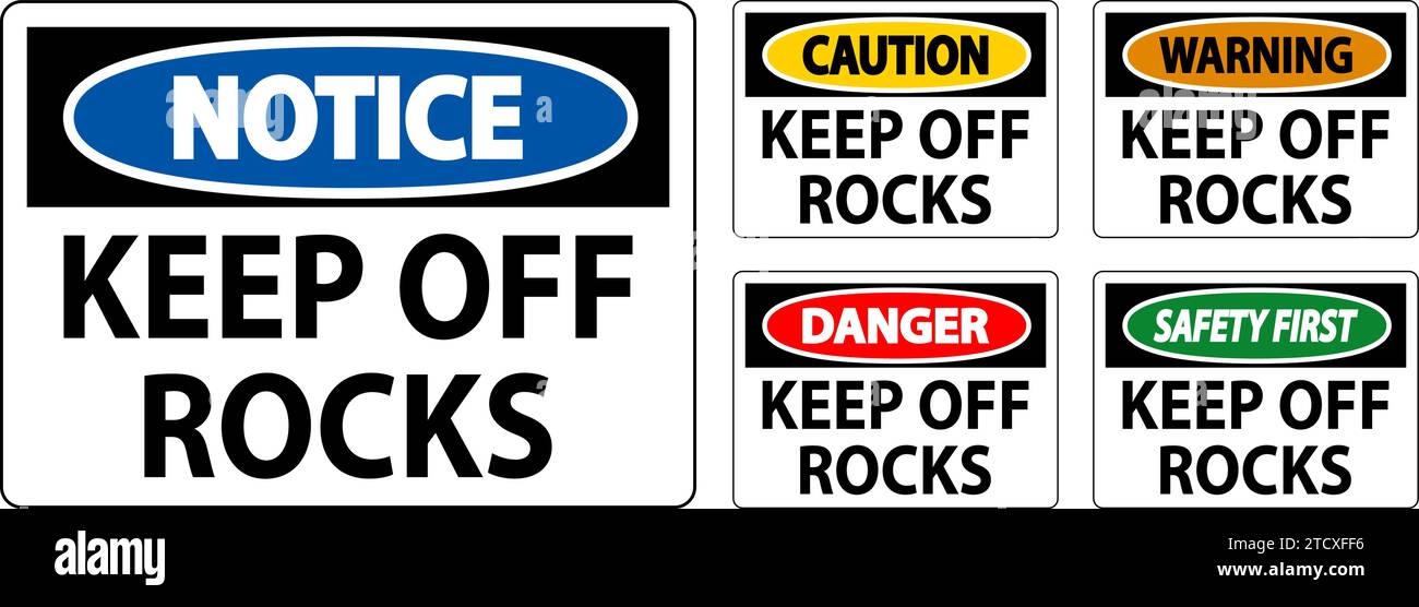 Danger Sign Keep Off Rocks Stock Vector Image & Art - Alamy
