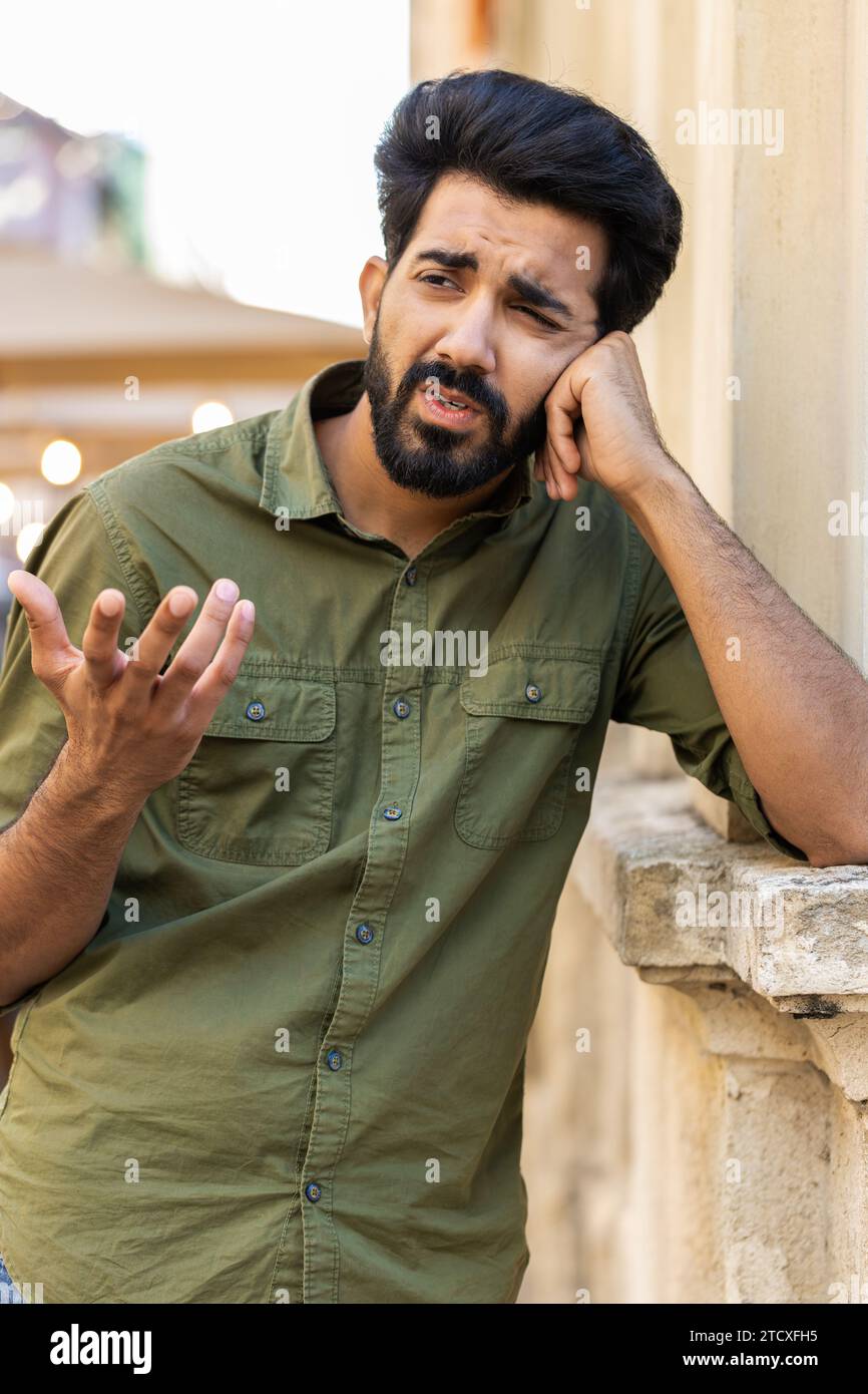 Sad thoughtful man indian arabian hi-res stock photography and images ...