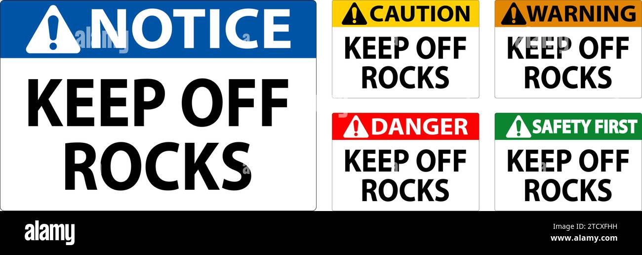 Danger Sign Keep Off Rocks Stock Vector Image & Art - Alamy