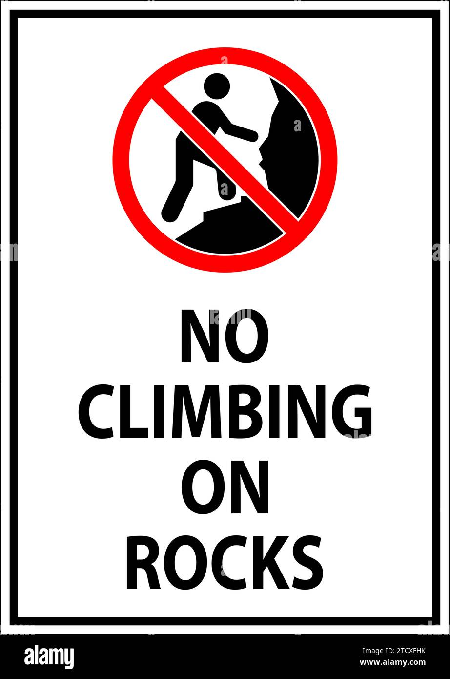 Campground Sign, No Climbing on Rocks Stock Vector Image & Art - Alamy