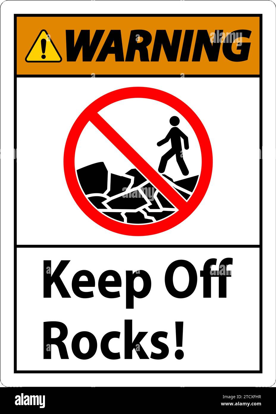 Warning Sign Keep Off Rocks Stock Vector Image & Art - Alamy