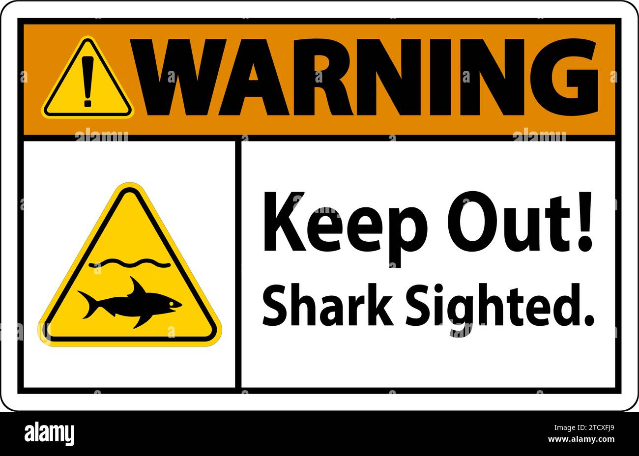 Warning Keep Out – Shark Sighted Stock Vector Image & Art - Alamy
