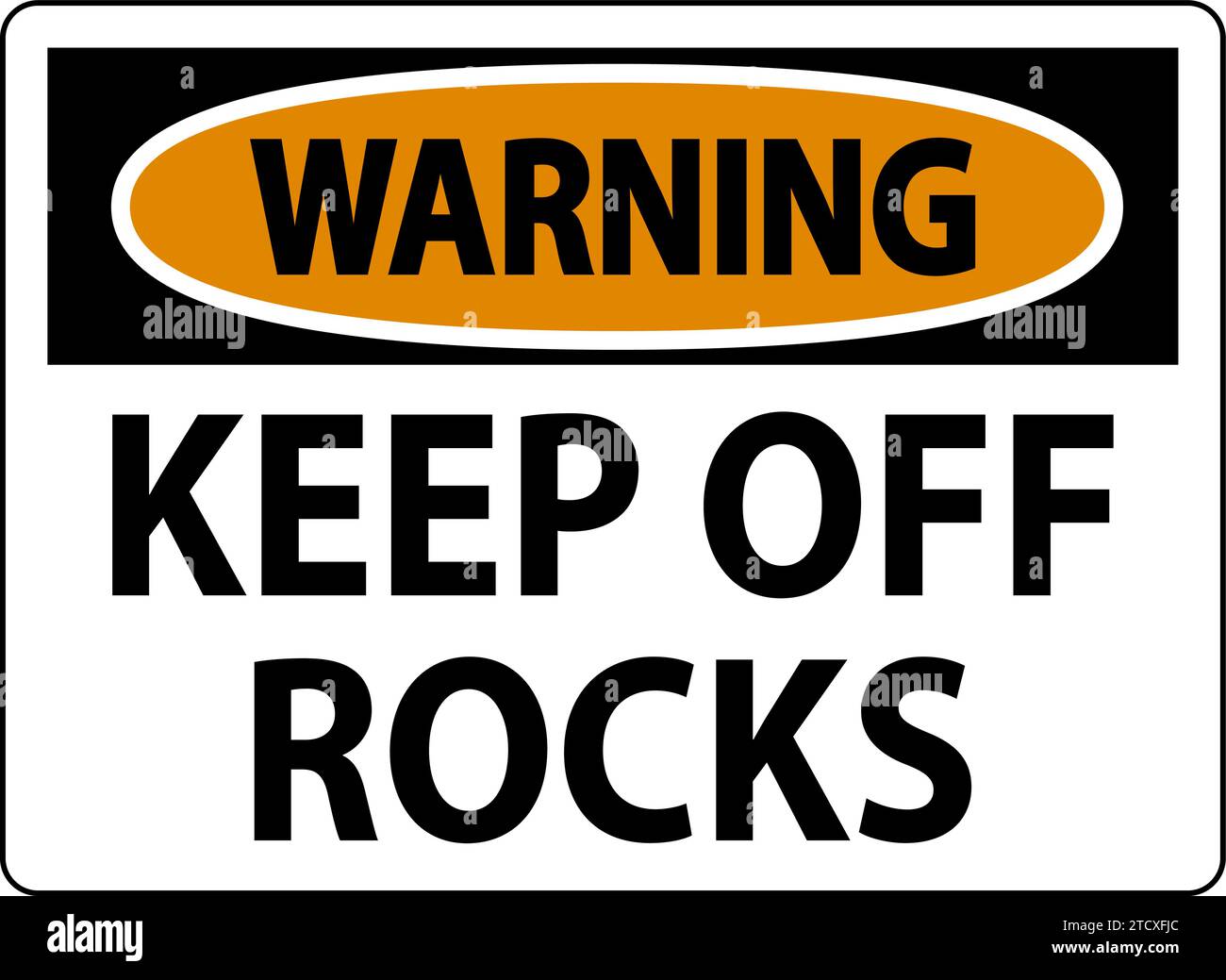 Warning Sign Keep Off Rocks Stock Vector Image & Art - Alamy