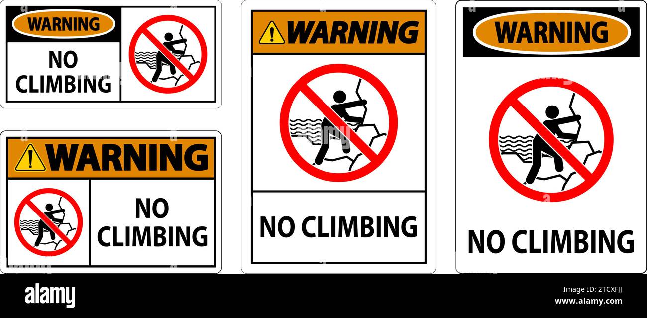 No Climbing Sign Warning - No Climbing Stock Vector Image & Art - Alamy