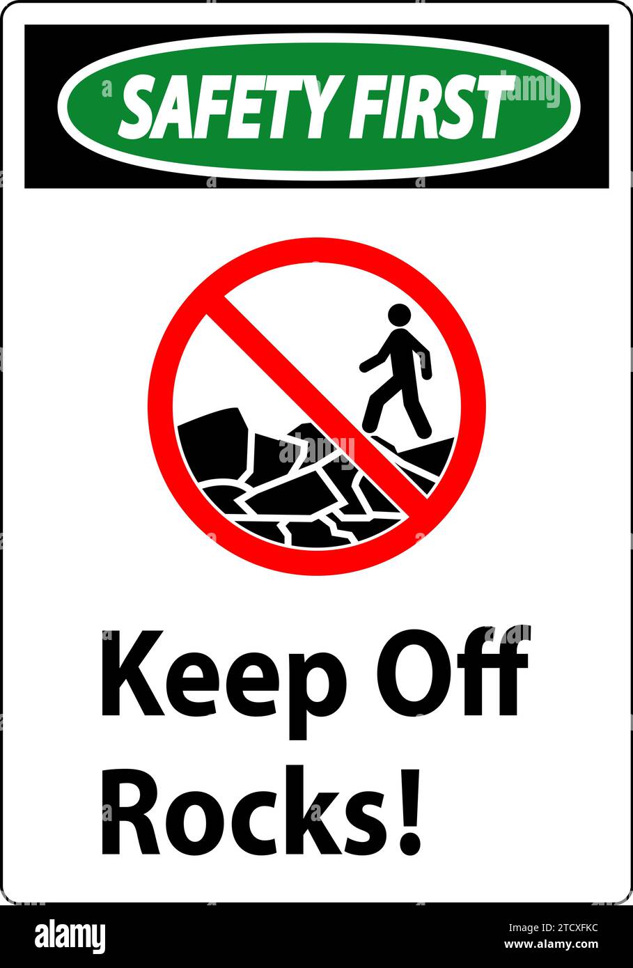 Safety First Sign Keep Off Rocks Stock Vector Image & Art - Alamy