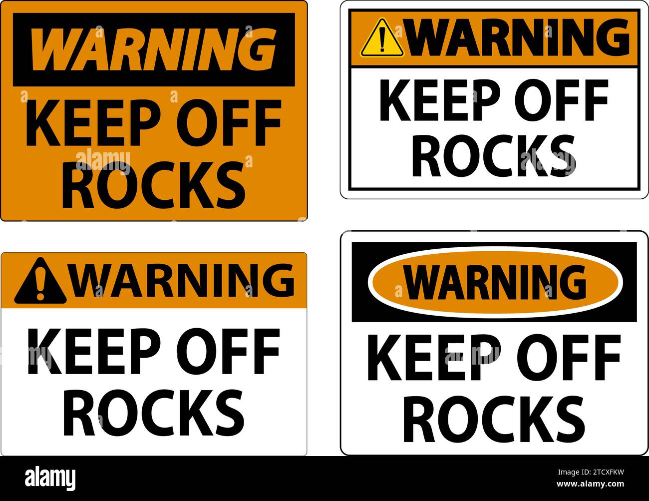 Warning Sign Keep Off Rocks Stock Vector Image & Art - Alamy