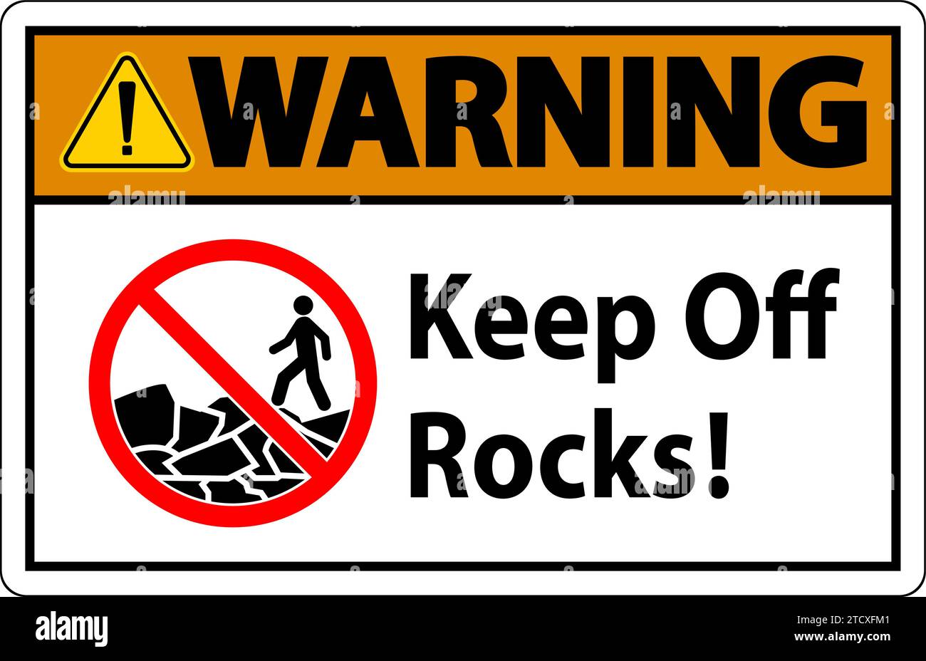 Warning Sign Keep Off Rocks Stock Vector Image & Art - Alamy