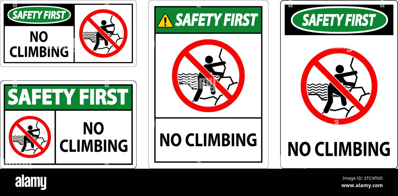 No Climbing Sign Safety First - No Climbing Stock Vector Image & Art ...