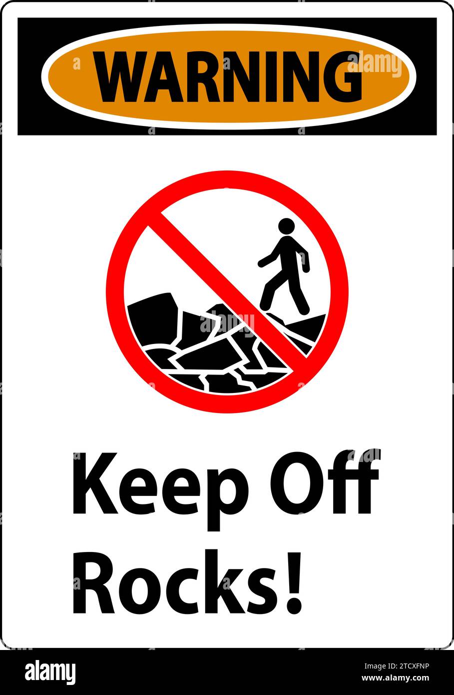 Warning Sign Keep Off Rocks Stock Vector Image & Art - Alamy