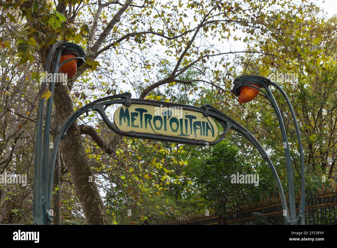 Metro entrance at Monceau subway station in Paris, France Stock Photo ...