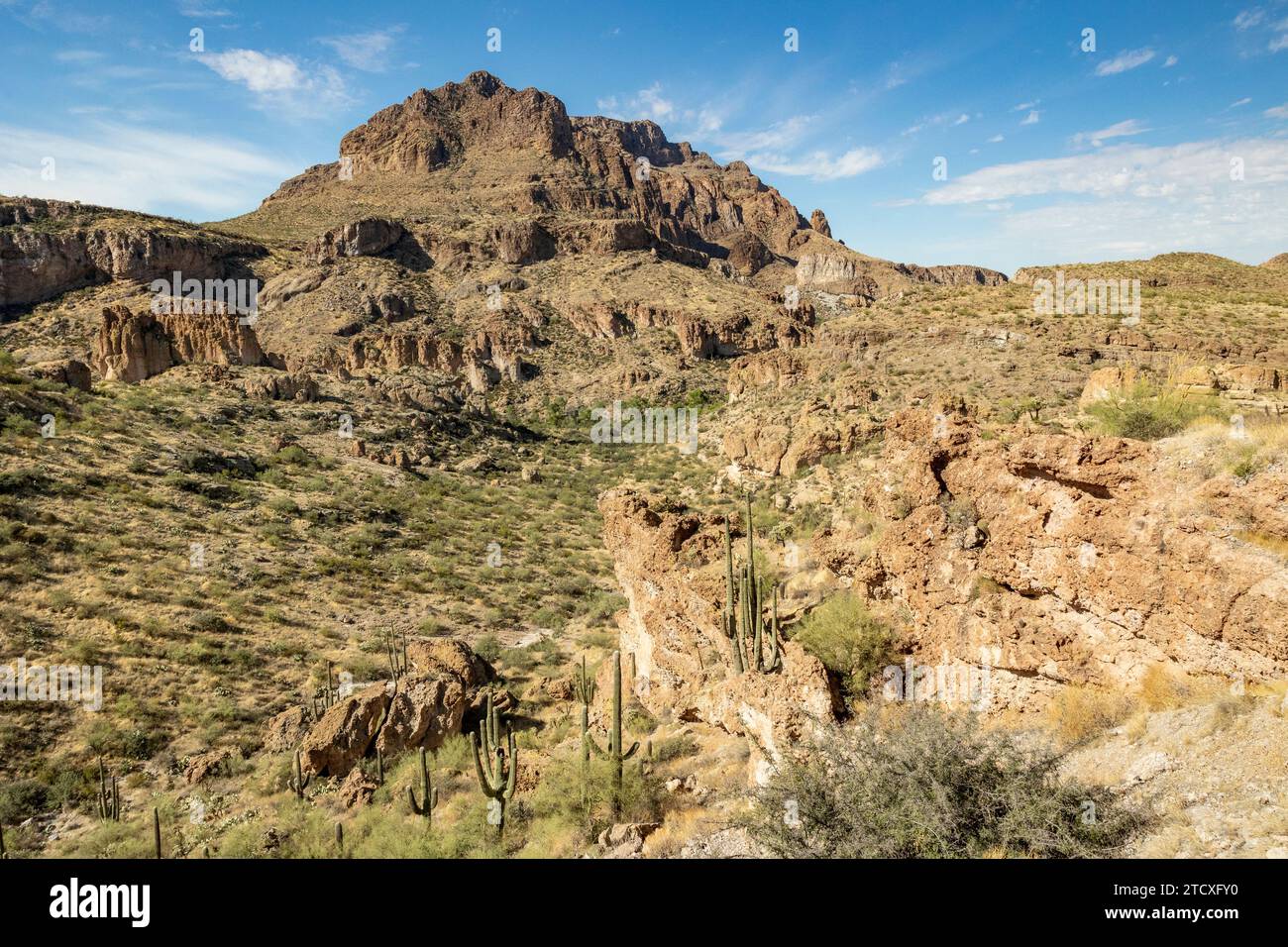 Picketpost Mountain near Superior, AZ, USA on an autumn morning Stock ...