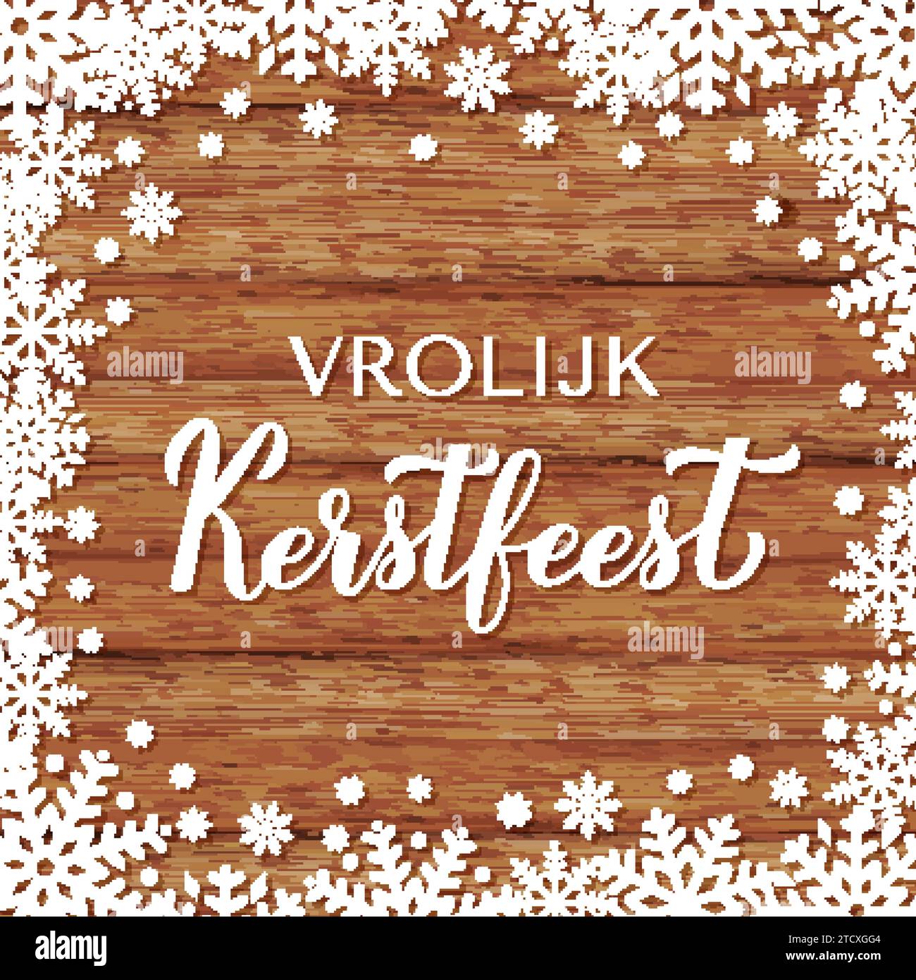 Vrolijk Kerstfeest calligraphy hand lettering on wood background with ...