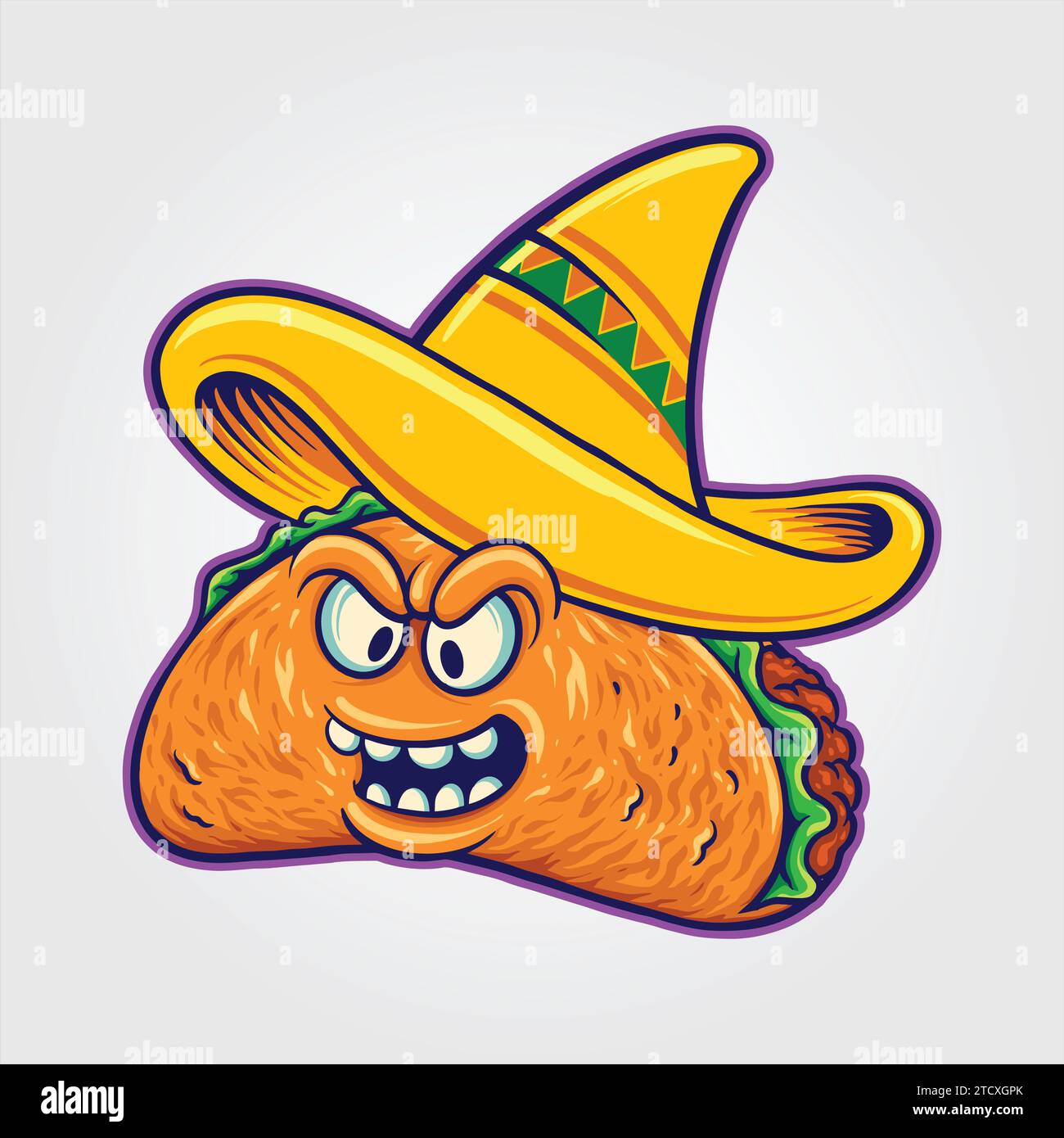Funny festival mexican taco fast food Stock Vector Image & Art - Alamy