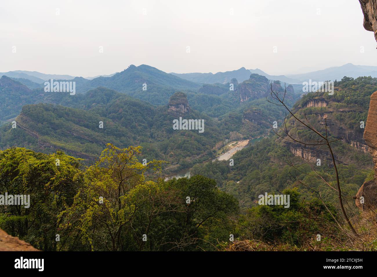 Beautiful mountain landscape of Wuyishan from Da Wang peak in Fujian ...