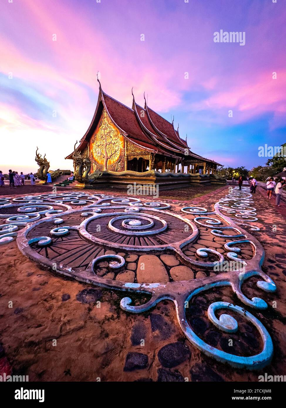 Wat Sirindhorn Wararam glowing temple in Ubon, Thailand Stock Photo - Alamy