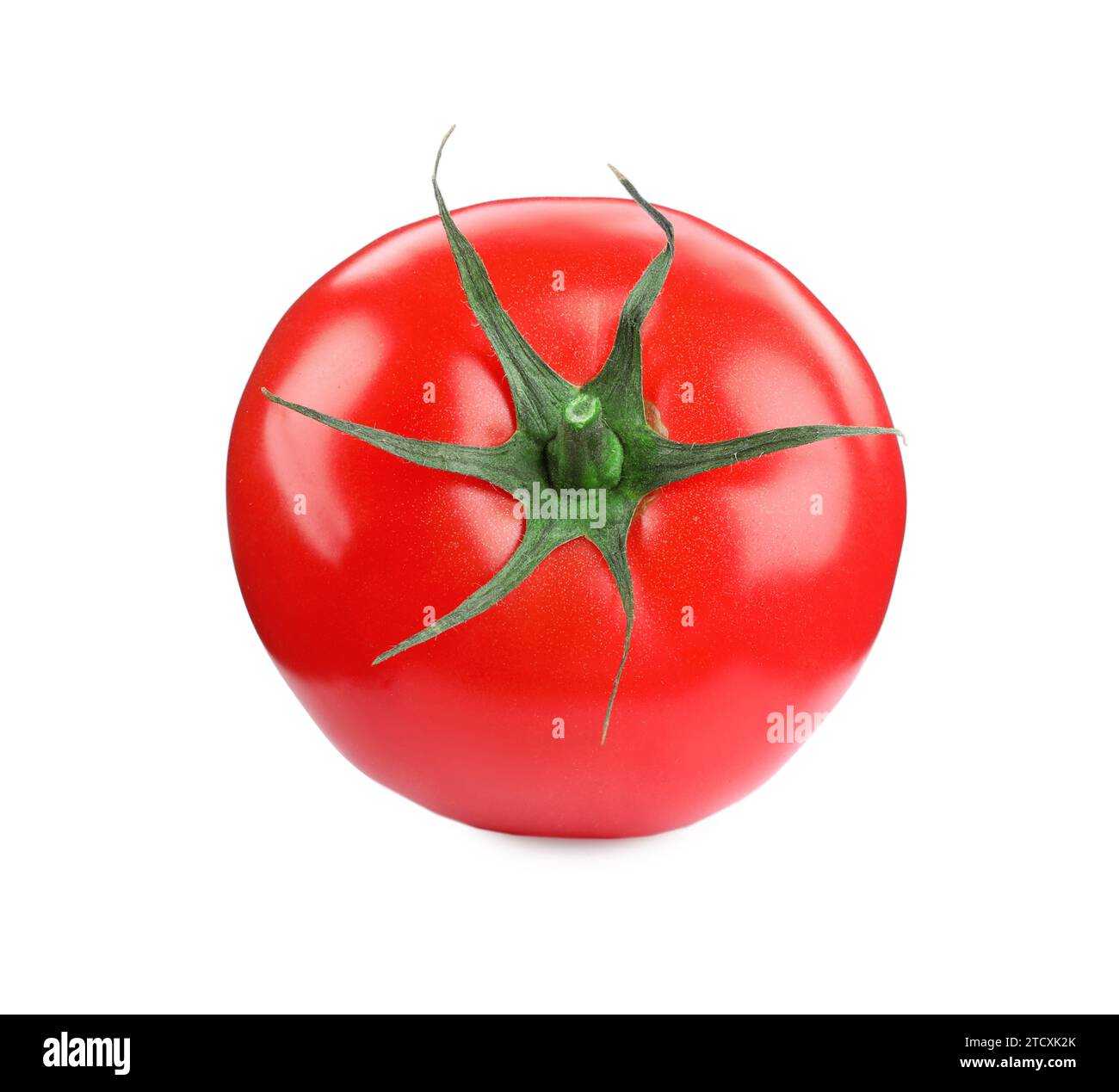 One red ripe tomato isolated on white Stock Photo - Alamy