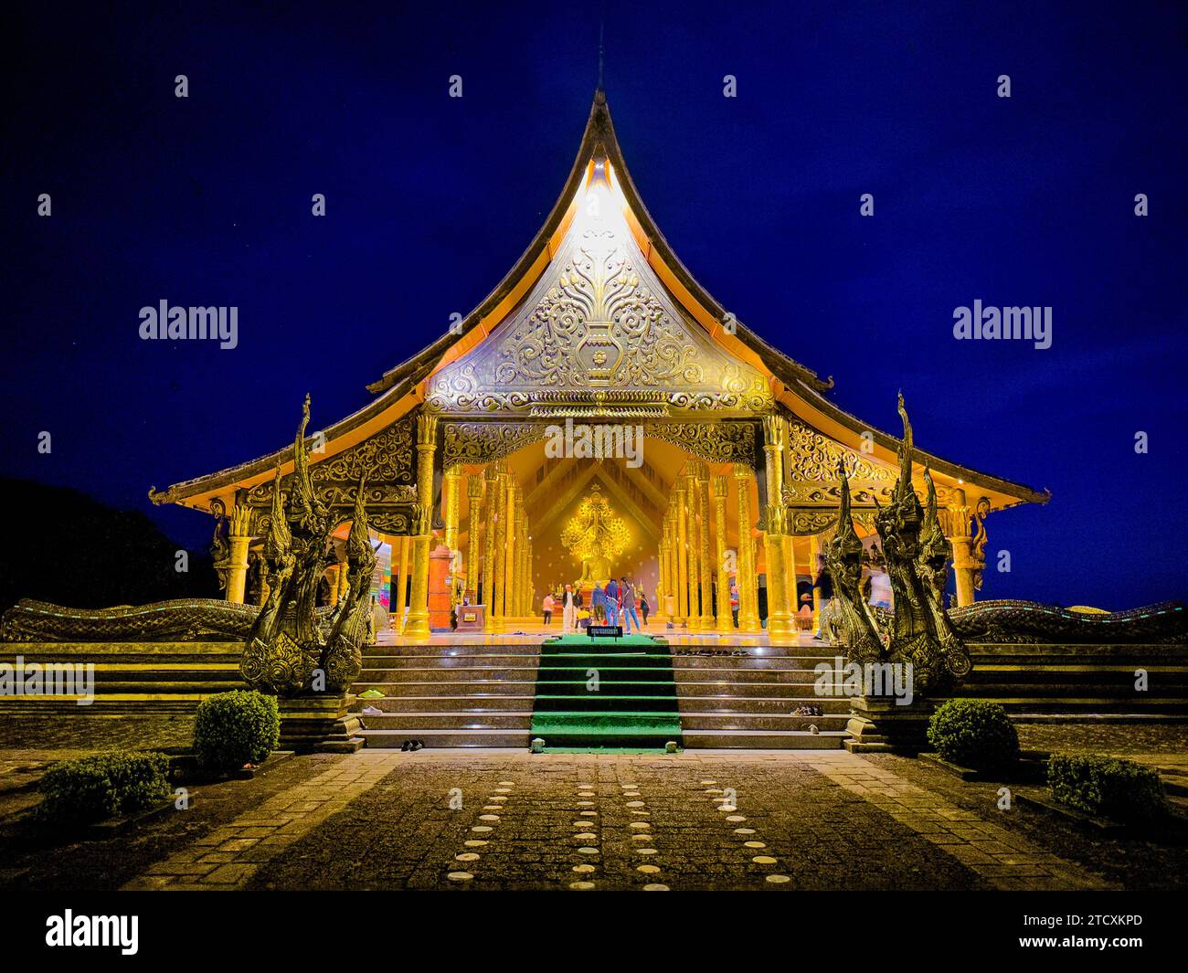 Wat Sirindhorn Wararam glowing temple in Ubon, Thailand Stock Photo - Alamy