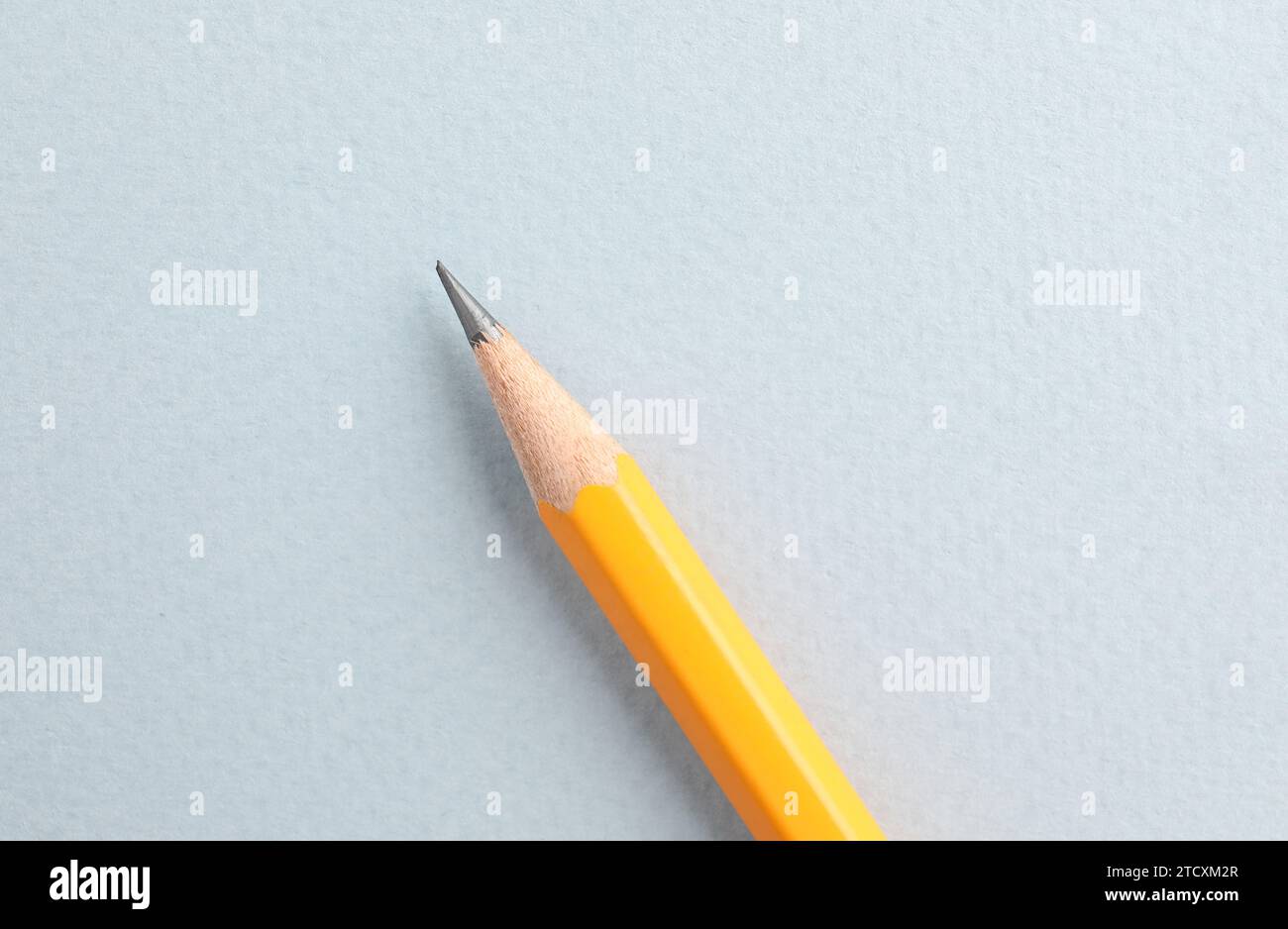 One sharp graphite pencil on white background, top view Stock Photo - Alamy