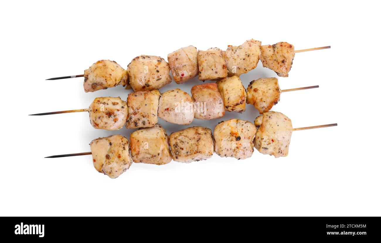 Chicken kebabs top view Cut Out Stock Images & Pictures - Alamy