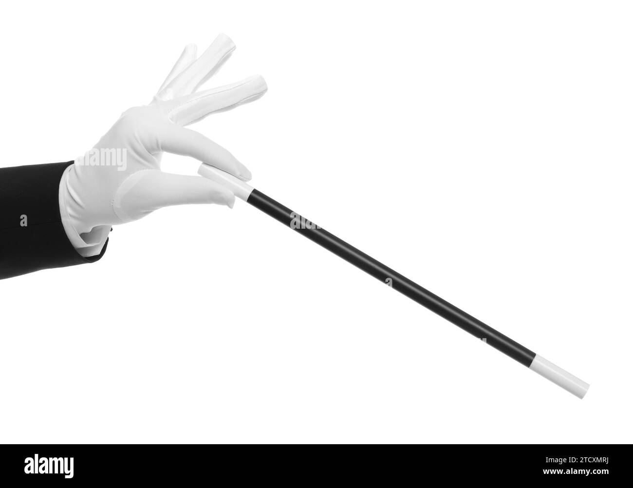 Hand holding magic wand Black and White Stock Photos & Images - Alamy