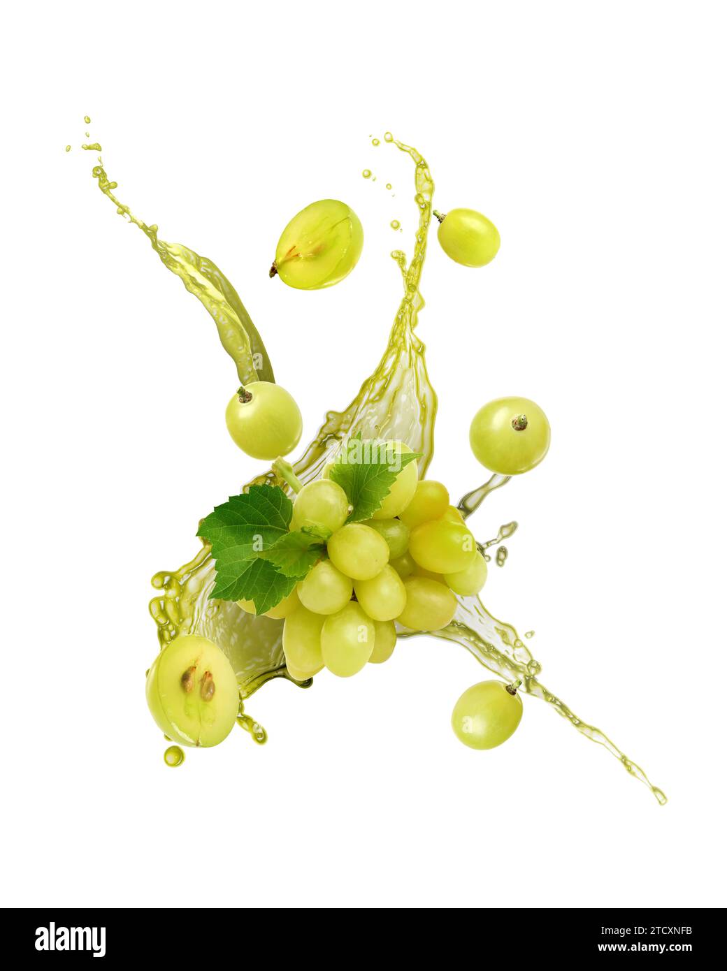 Grapes with splashing juice isolated on white Stock Photo - Alamy
