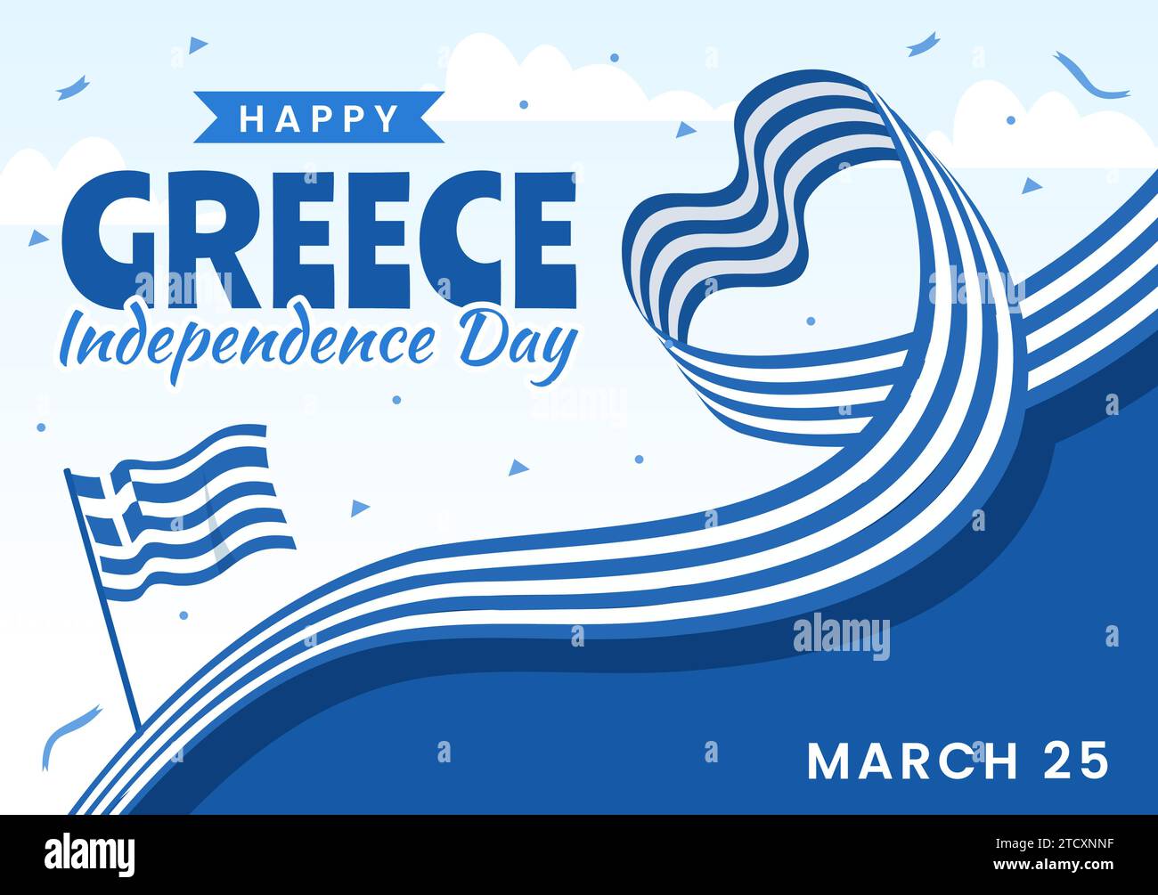 Happy Greece Independence Day Vector Illustration on March 25th with ...