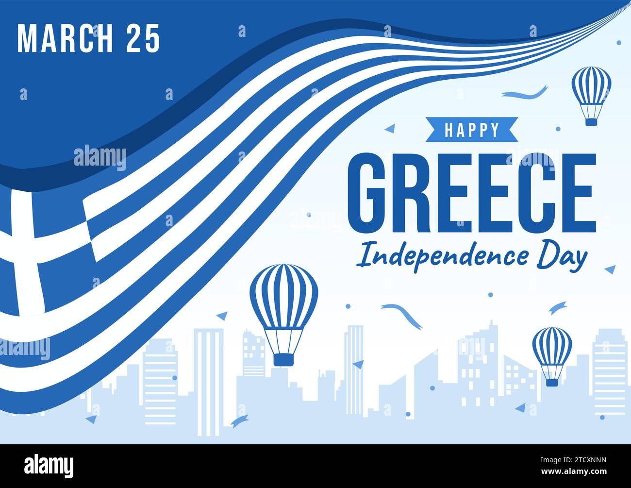 Happy Greece Independence Day Vector Illustration on March 25th with ...