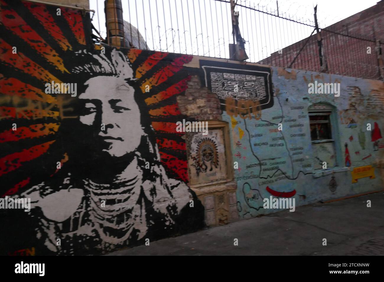 Los Angeles, California, USA 12th December 2023 Indian Alley Street Art ...