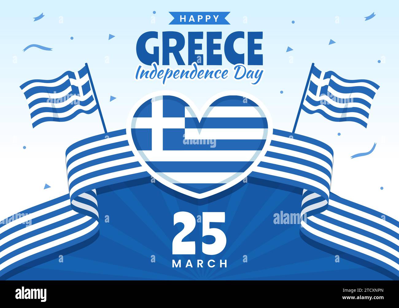 Happy Greece Independence Day Vector Illustration on March 25th with ...