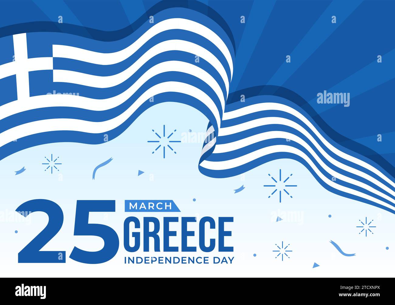 Happy Greece Independence Day Vector Illustration on March 25th with ...