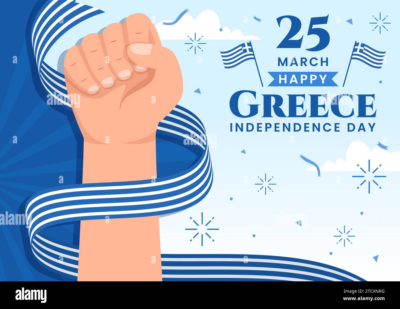 Happy Greece Independence Day Vector Illustration on March 25th with ...