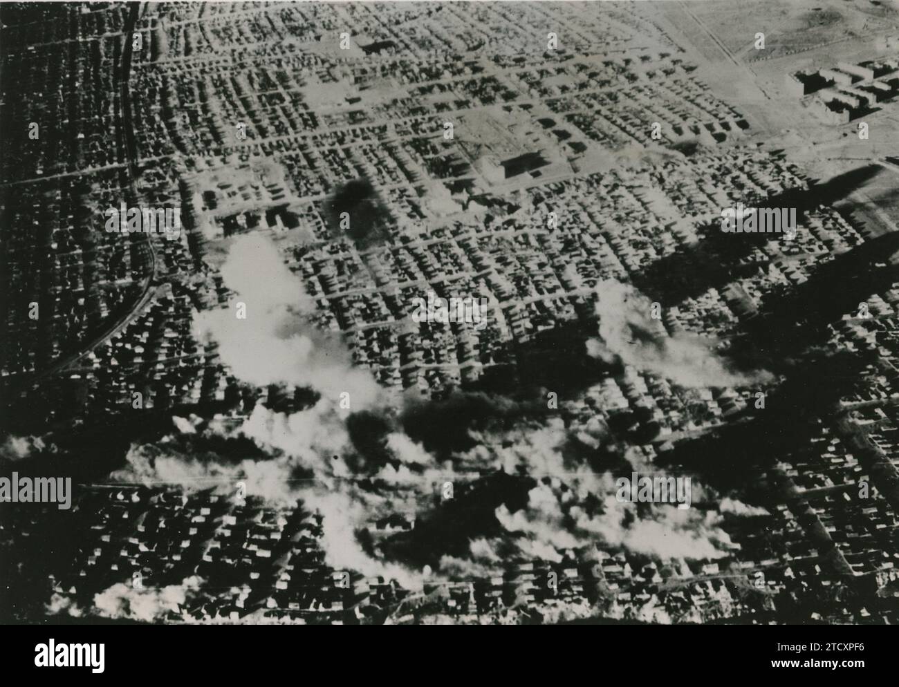 Stalingrad. October 1942. An aerial view of Stalingrad, on which German ...