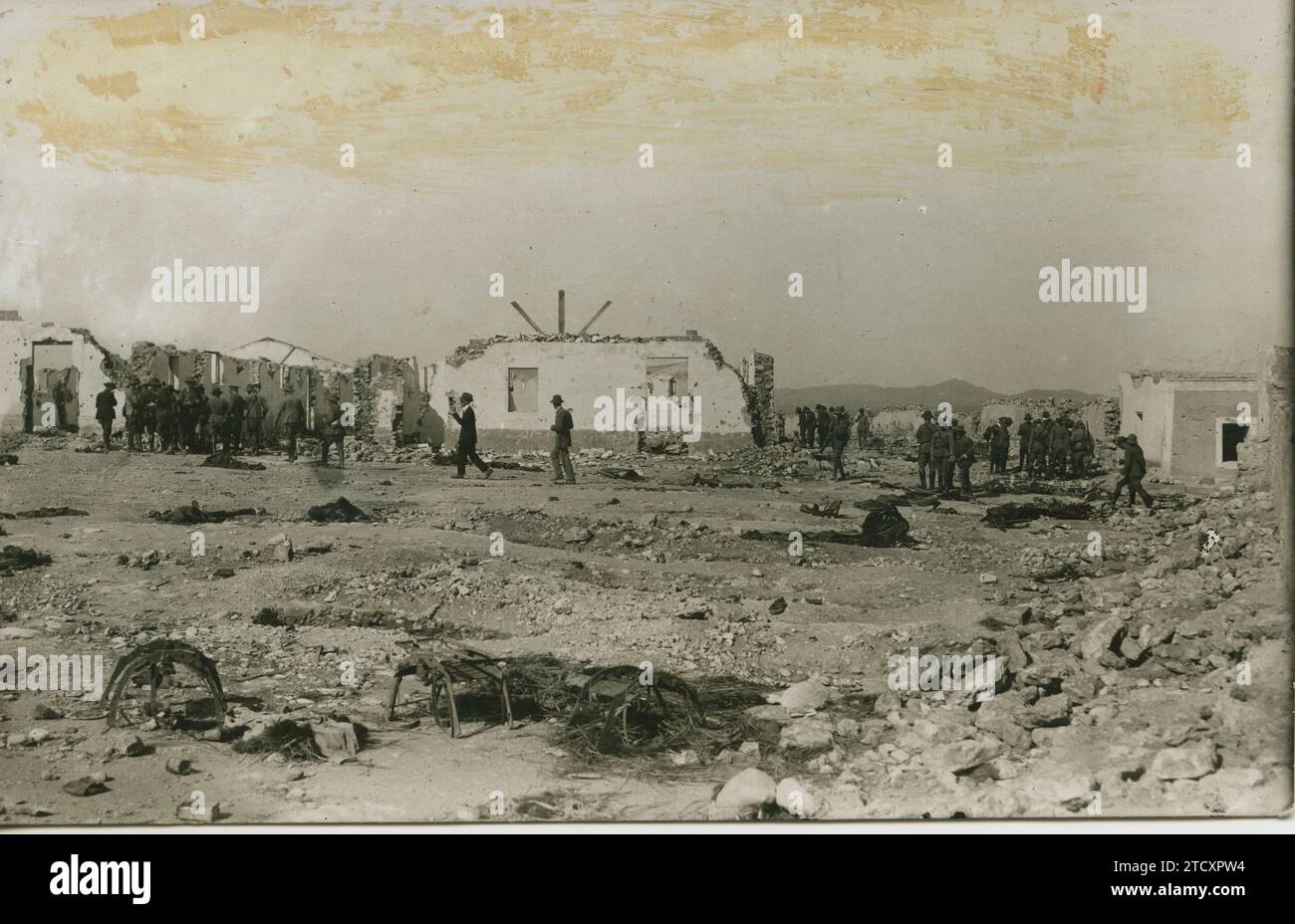 Melilla, 1921. The interior of the ?Monte Arruit? redoubt destroyed by ...
