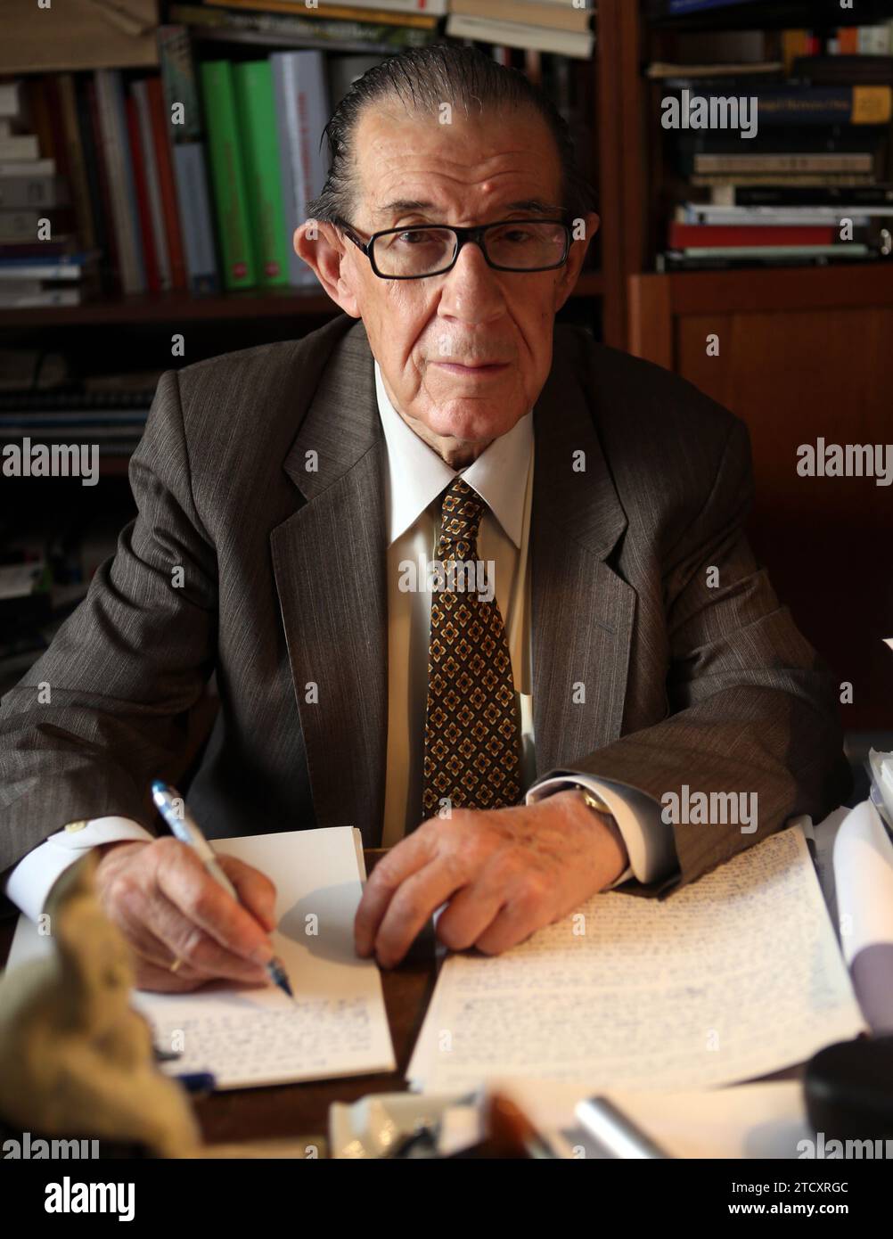 Madrid, 19-12-2014.-Juan Velarde, economist-photo Ernesto Acute.archdc ...