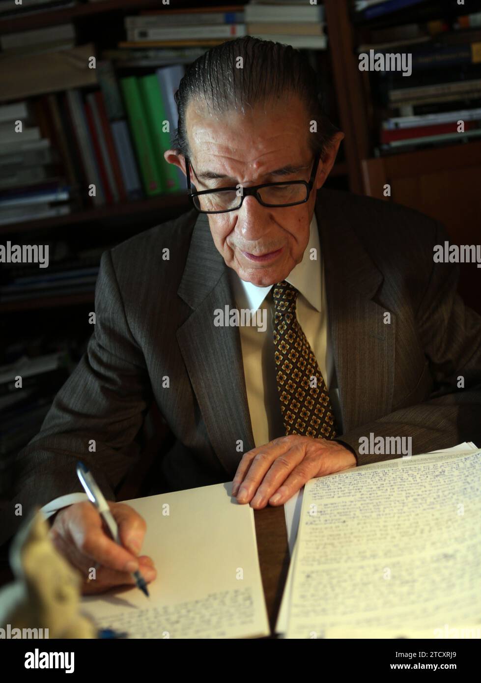 Madrid, 19-12-2014.-Juan Velarde, economist-photo Ernesto Acute.archdc ...
