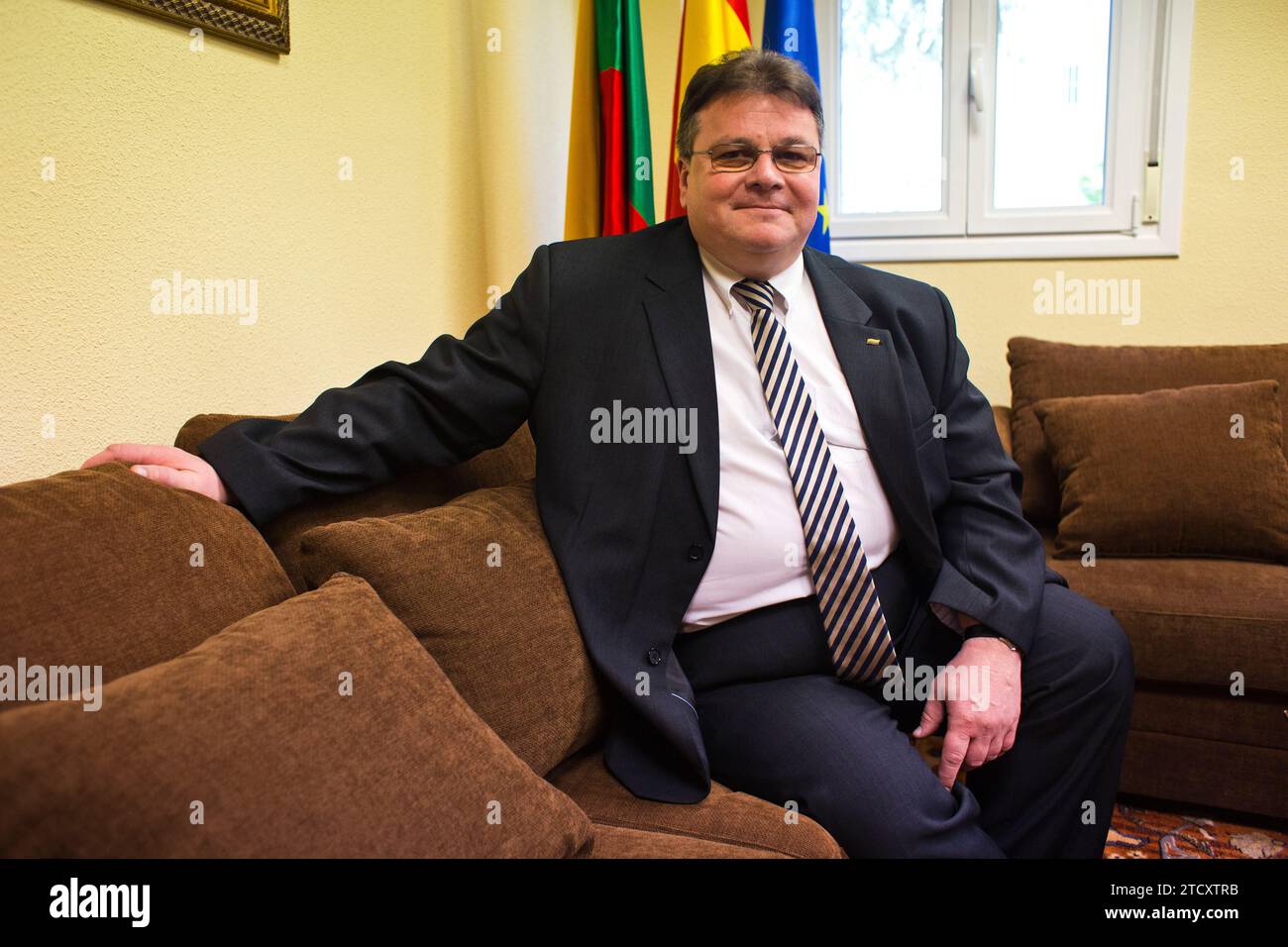 Madrid, April 7, 2014. Linas Linkevicius, foreign minister of Lithuania ...
